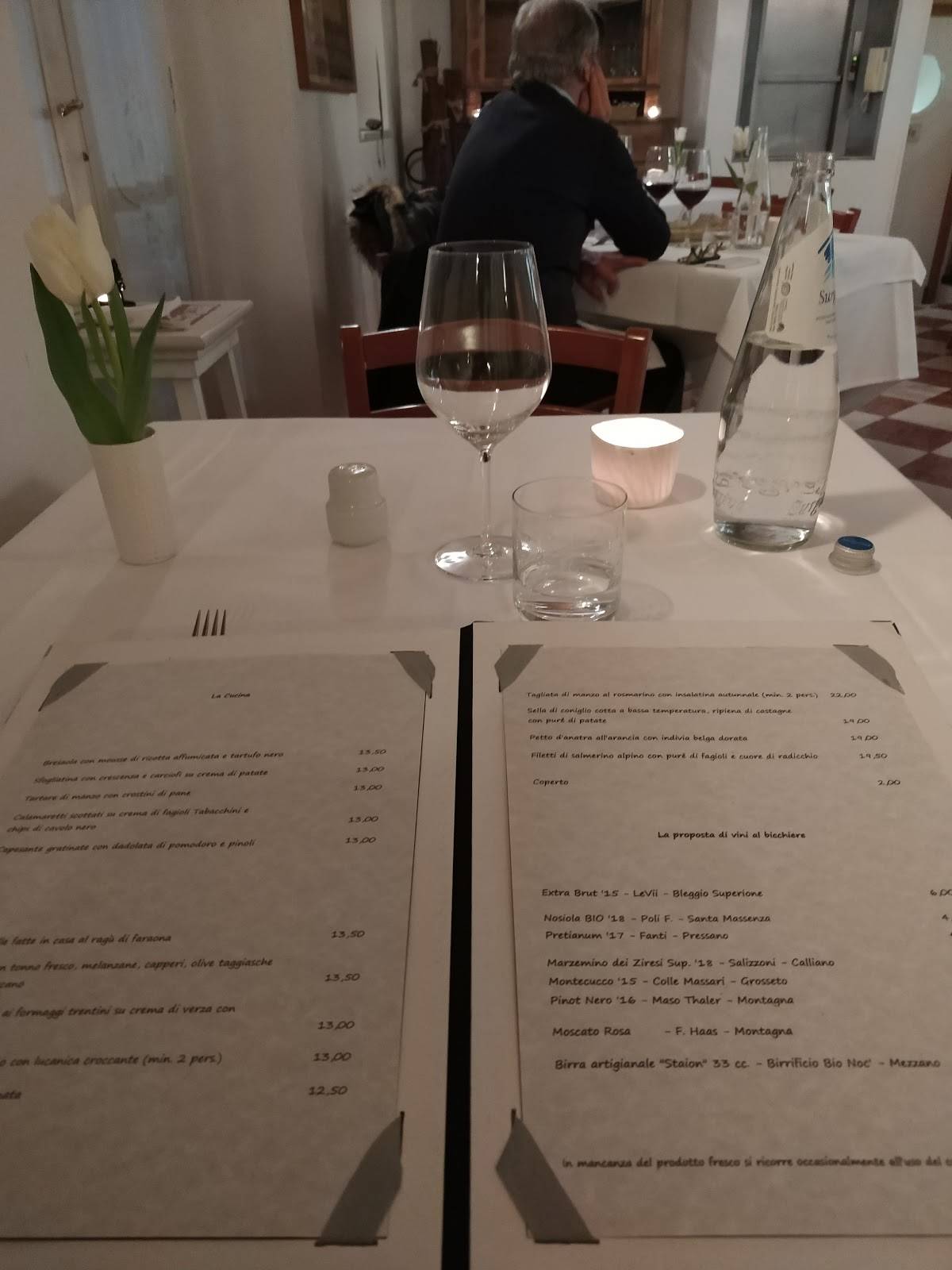 Menu da Il Cappello ristorante, Trento