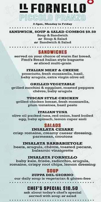 Menu at IL FORNELLO - Bayview Village pizzeria, Toronto, Bayview Ave