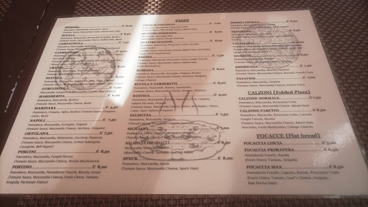 Menu da Il Postino pizzeria, Milano