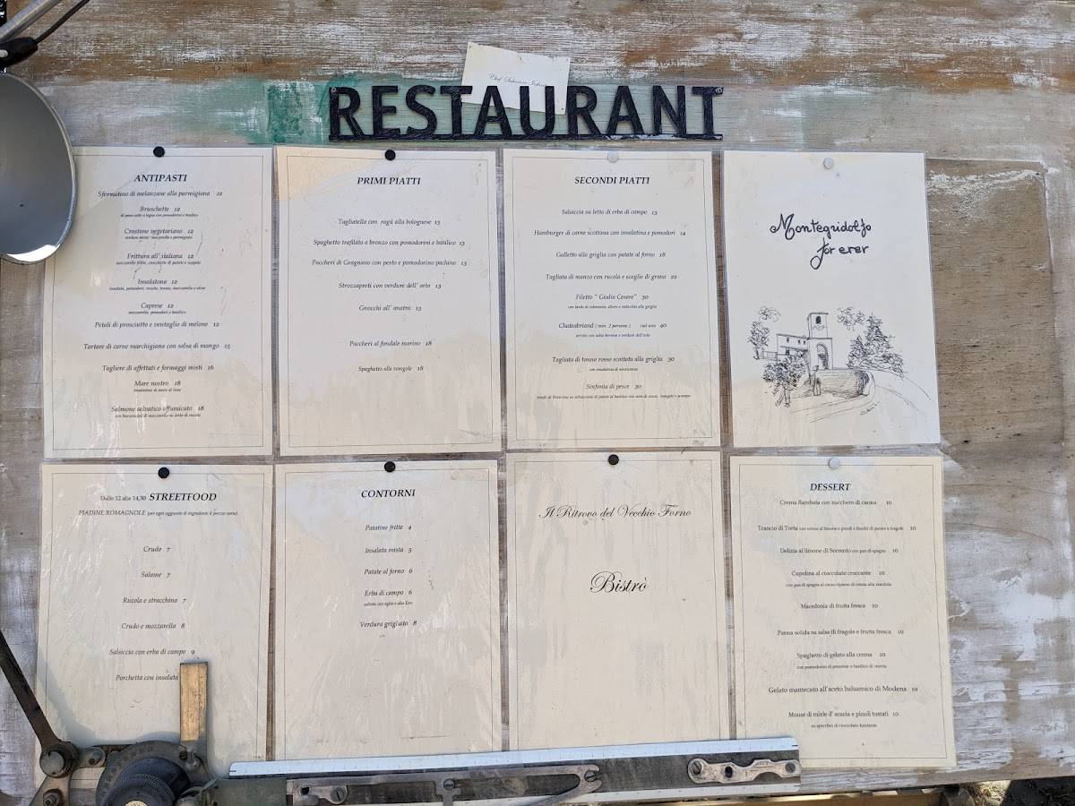 Menu da Il Ritrovo Del Vecchio Forno - Bistró ristorante, Montegridolfo