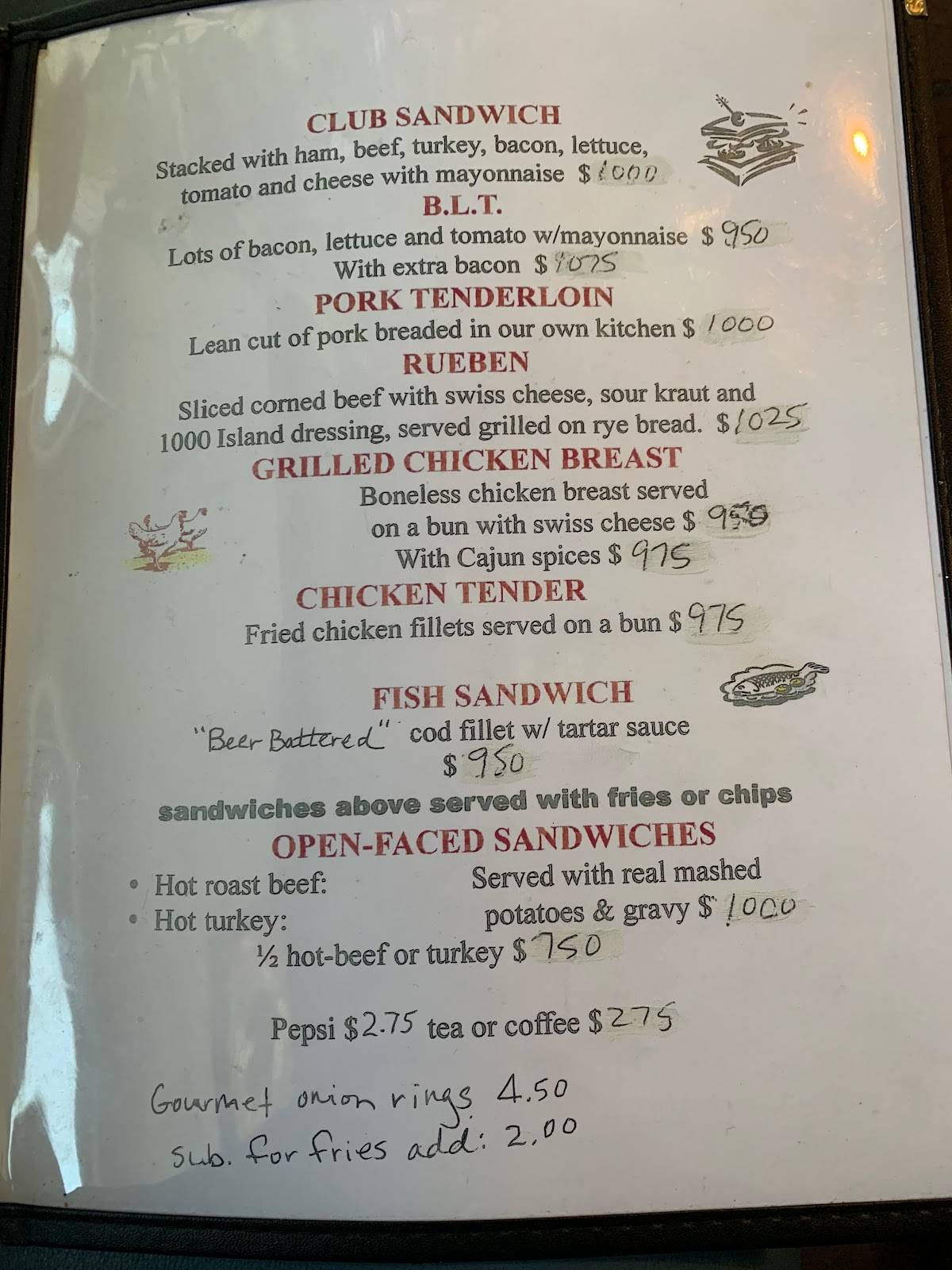 Menu at Rose Cafe, Independence