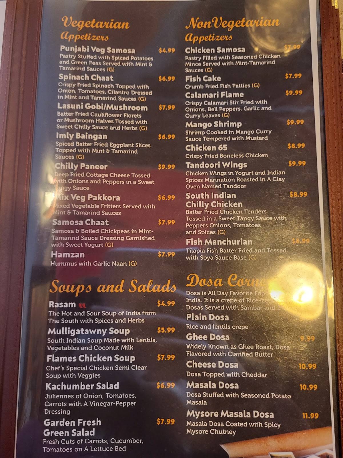 Carta del restaurante Indian Flame, Wynantskill