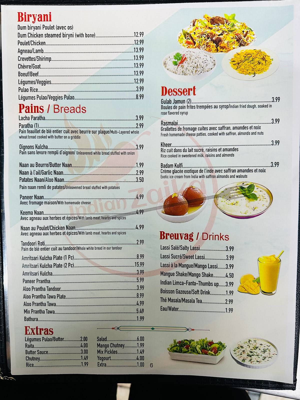 Menu at Restaurant Punjabi Pizza, Montréal, 679 Rue Saint-Roch