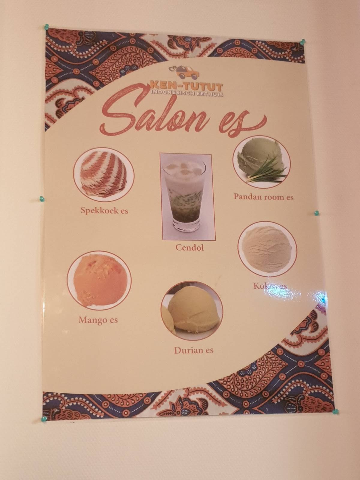 Menu at Indonesisch Eethuis Ken-Tutut, Apeldoorn
