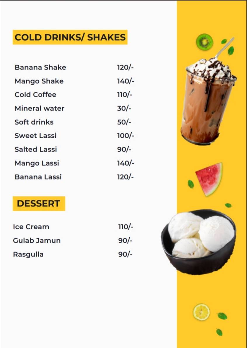 Menu at Indus Spices Restaurant and Cafe, India