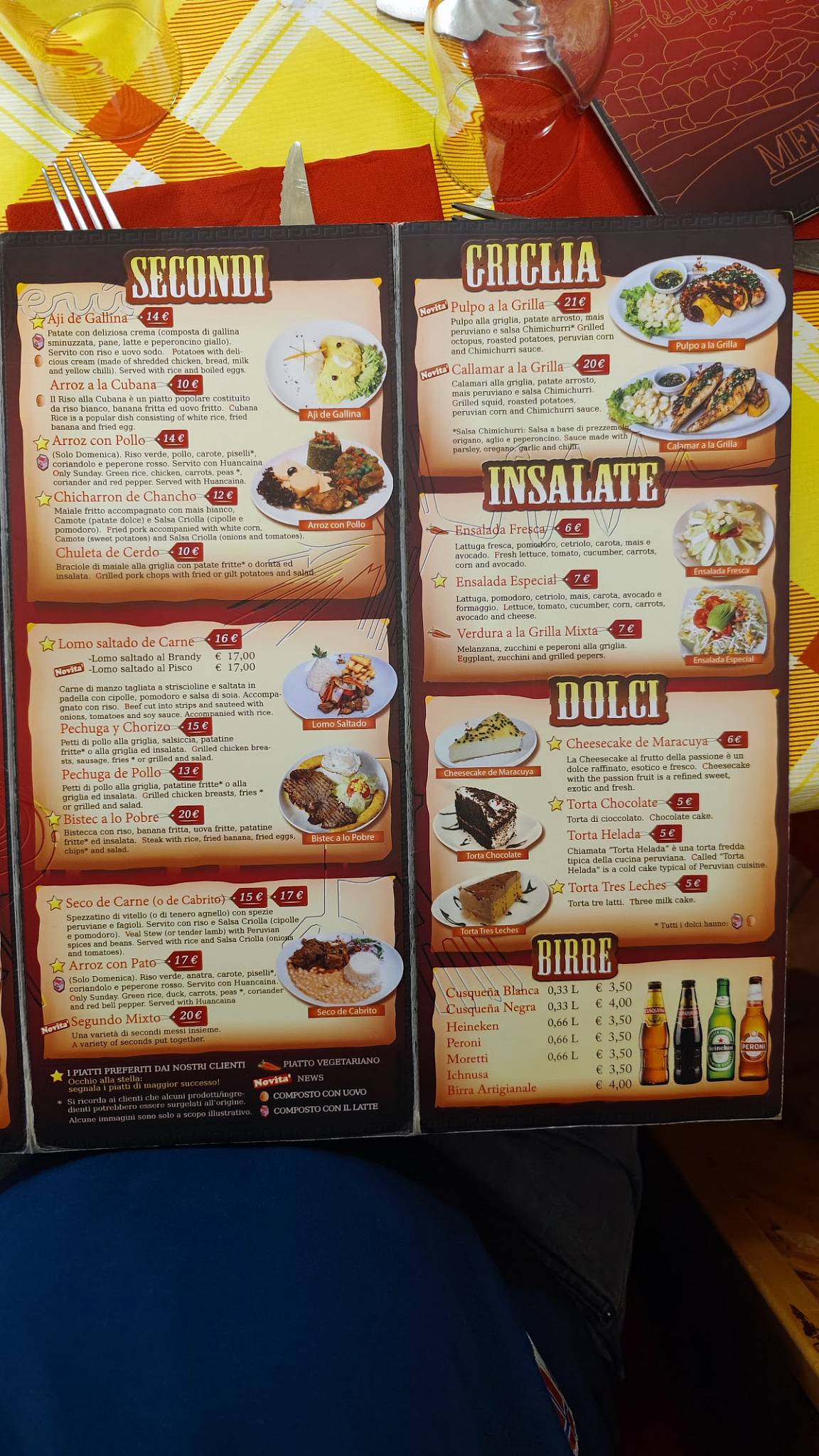 Menu da Inka Chicken ristorante, Roma, Via Palestro