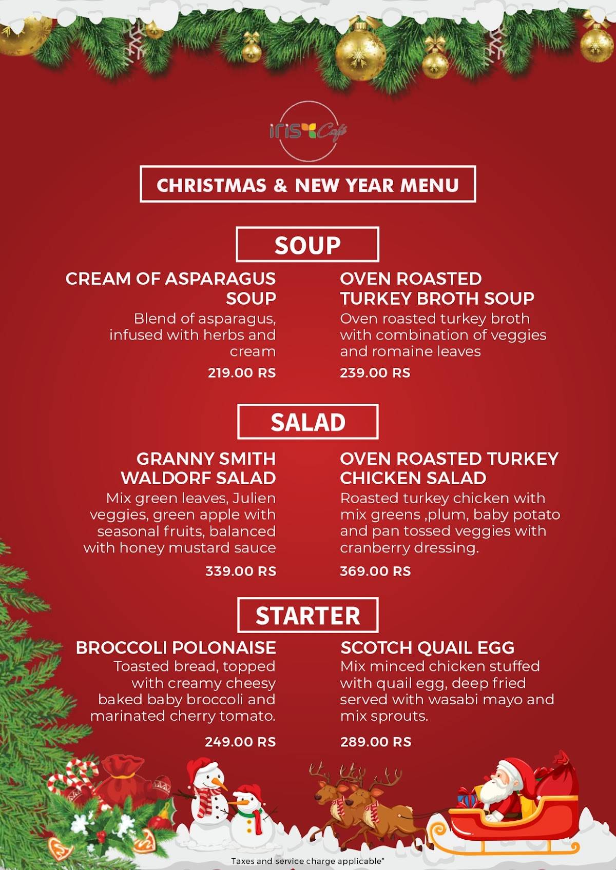 Menu at Iris Cafe HSR, Bengaluru, 17/J