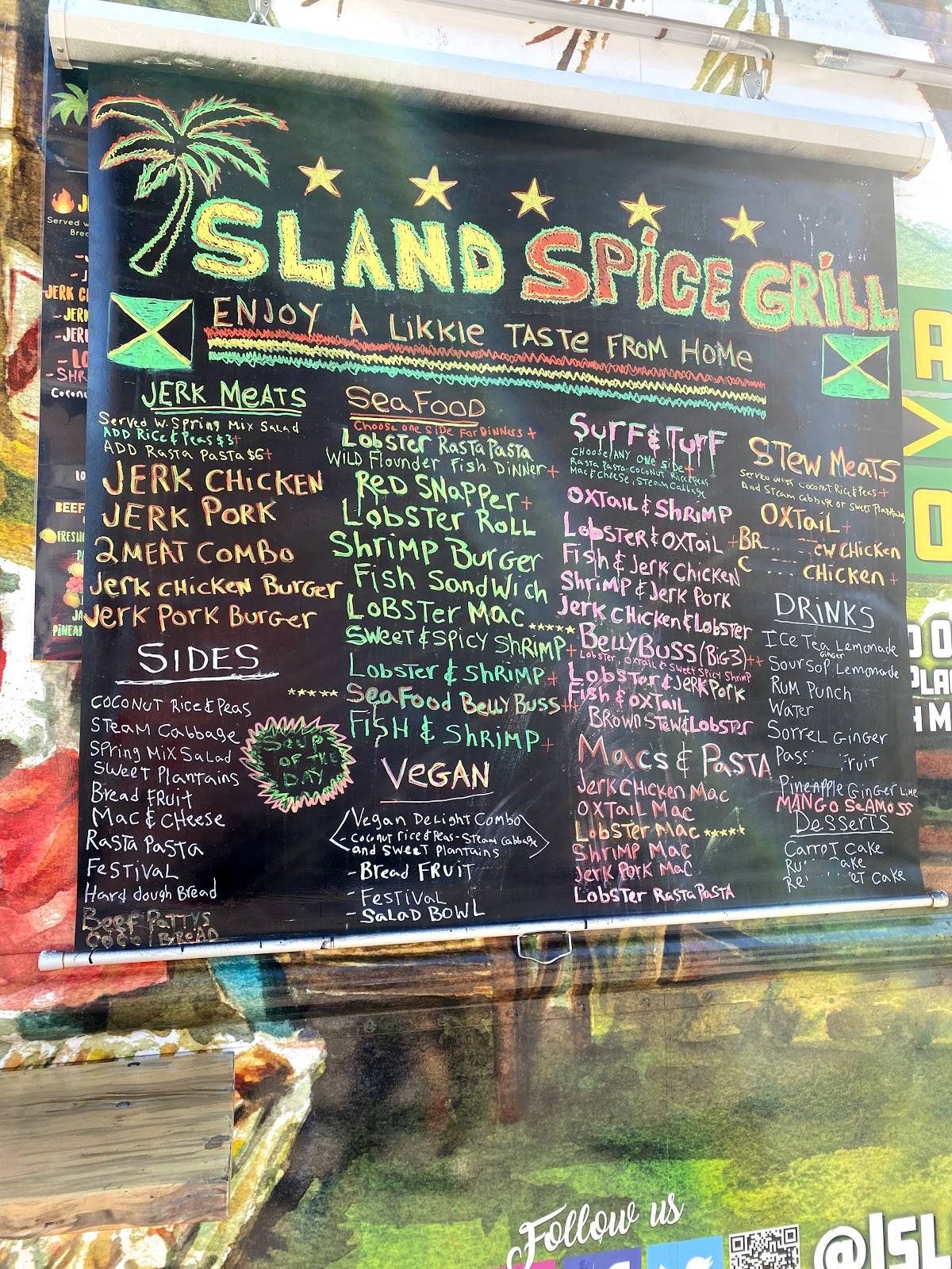 Menu at Island Spice Grill Caribbean Cuisine restaurant, New York City