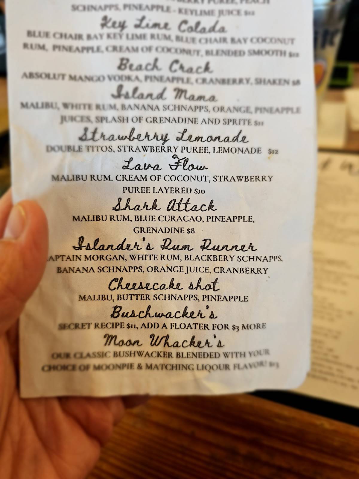 Menu at Islanders Restaurant & Bar, Dauphin Island