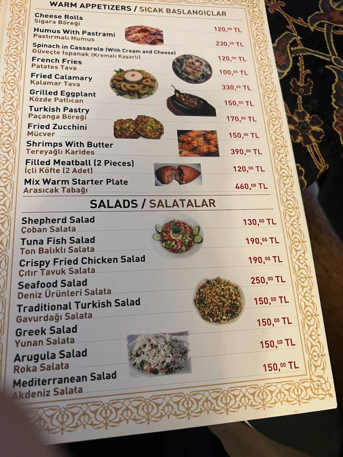 Menu at Old Ottoman Cafe & Restaurant, Istanbul, Cağaloğlu Hamamı Sk ...