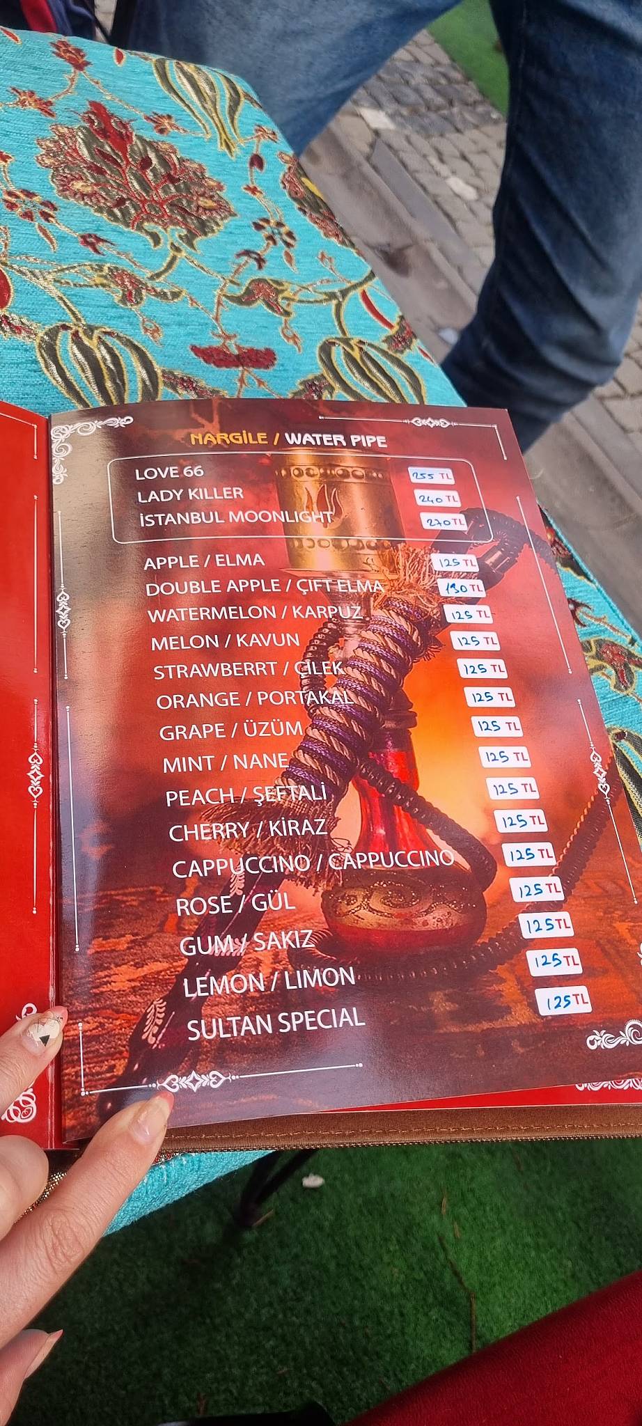 Menu at Sultan Palace Cafe Restaurant, Istanbul, Biçki Yurdu Sk. No:1