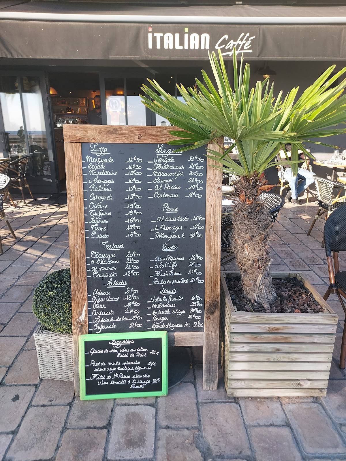 Menu au Italian Caffé café, Cannes
