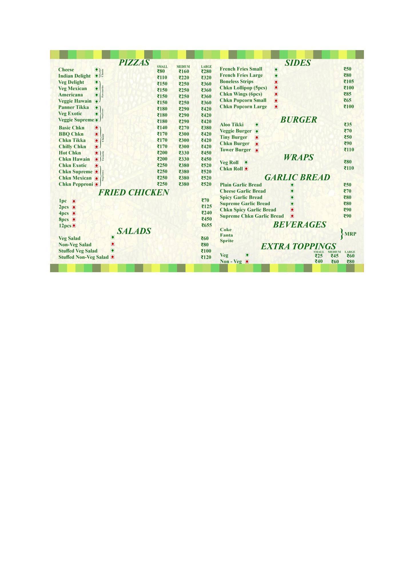Menu at Italian Delight - Kanchi, Kanchipuram