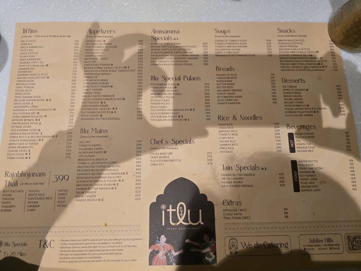 Menu at ITLU - Veg Diner Restaurant, Hyderabad