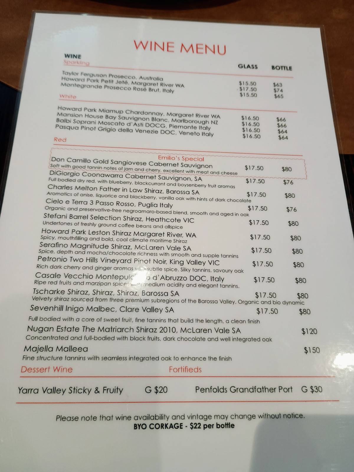 Menu at Ivanhoe Tavern Charcoal Grill Steakhouse, Ivanhoe, 250 ...