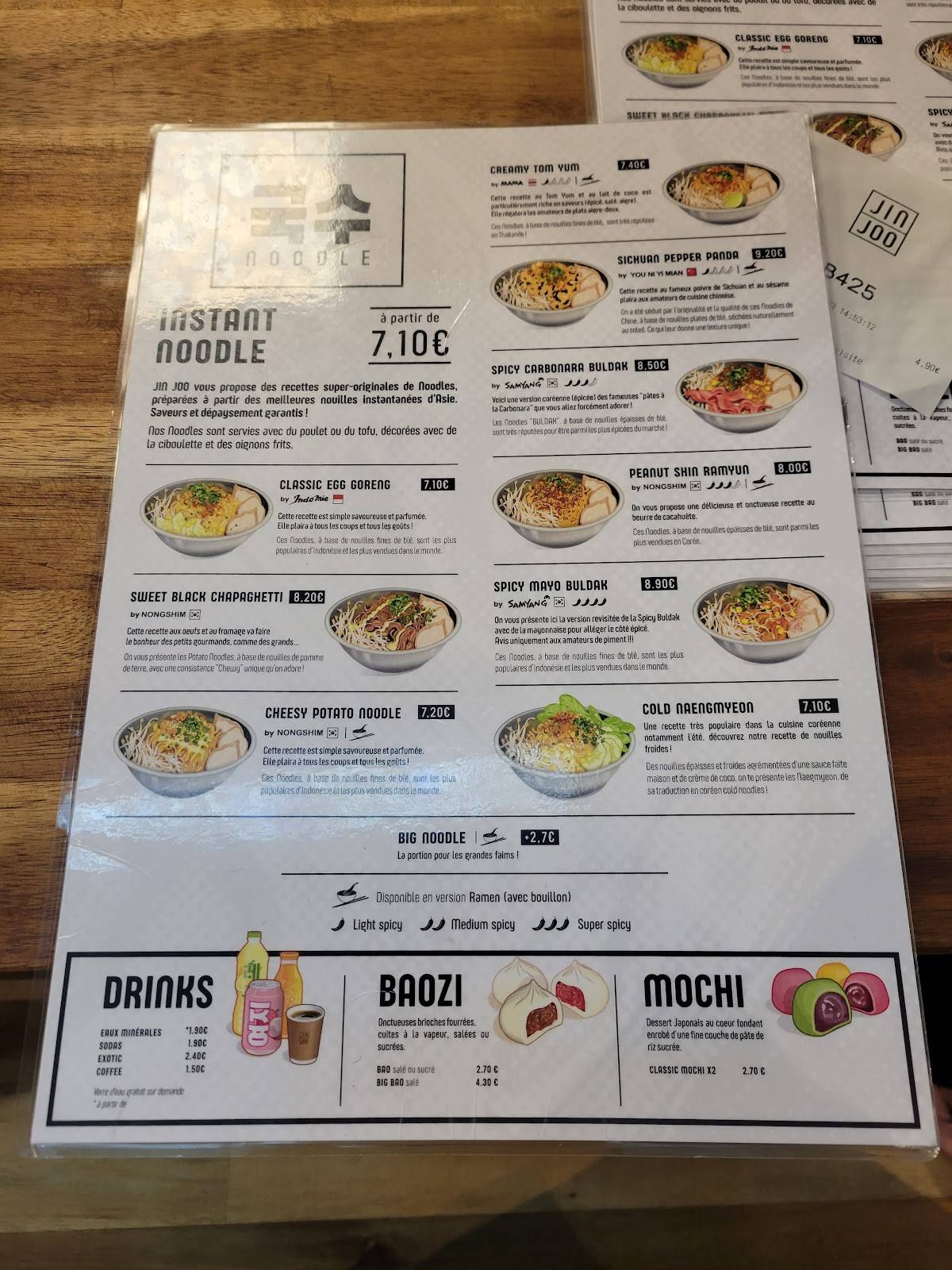 Menu at JIN-JOO - Bellecour Korean Food restaurant, Lyon