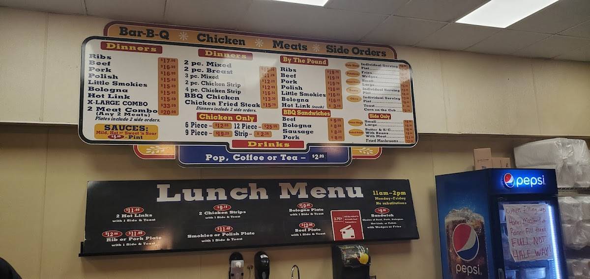 Menu at JL's Barbeque, Pryor, S Mill St