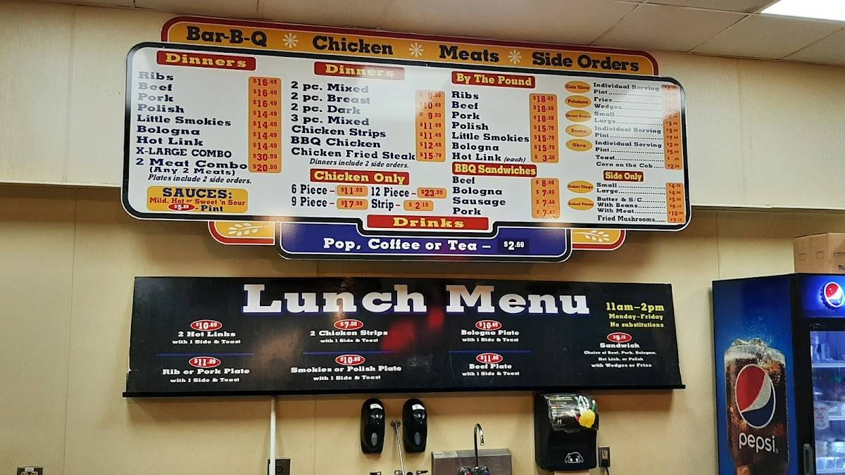 Menu at JL's Barbeque, Pryor, S Mill St