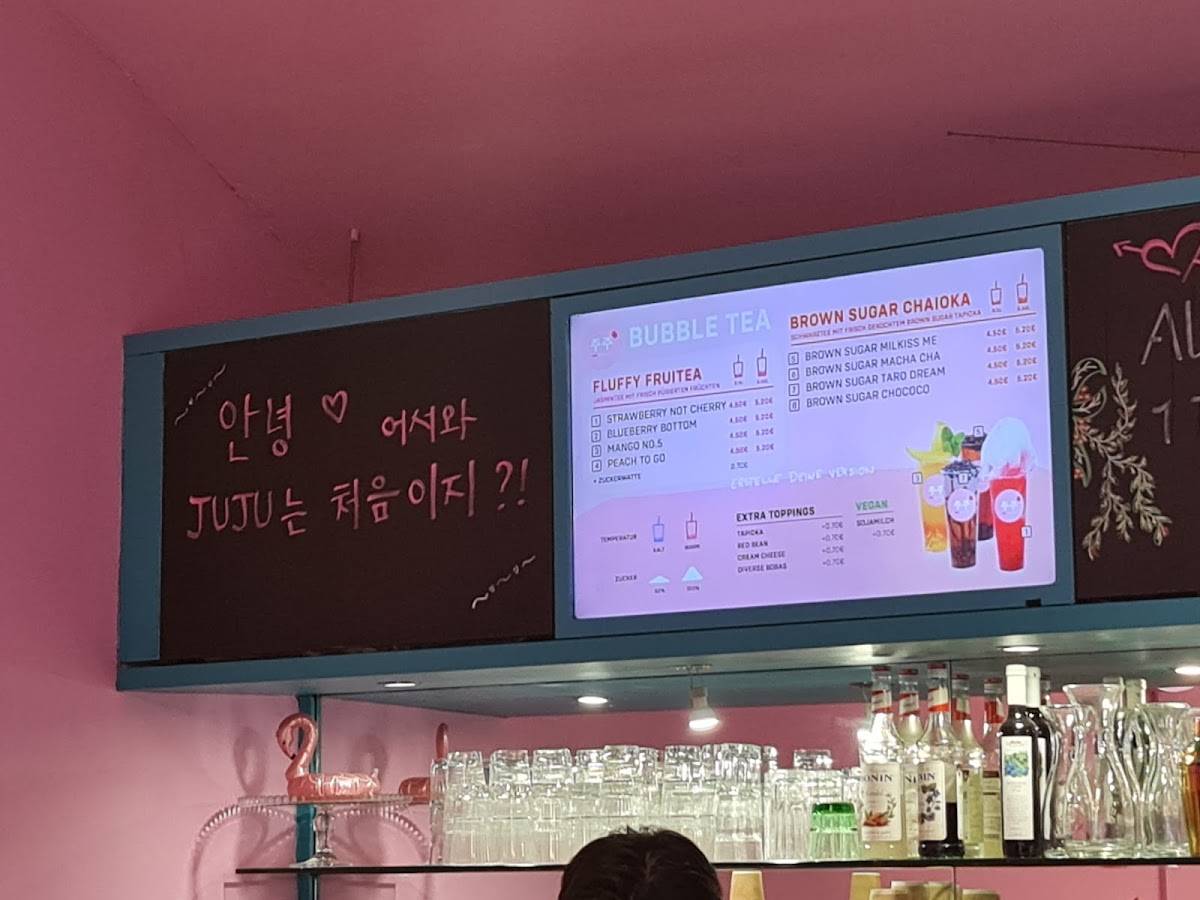 Menu at JUJU Korean Cafe, Vienna