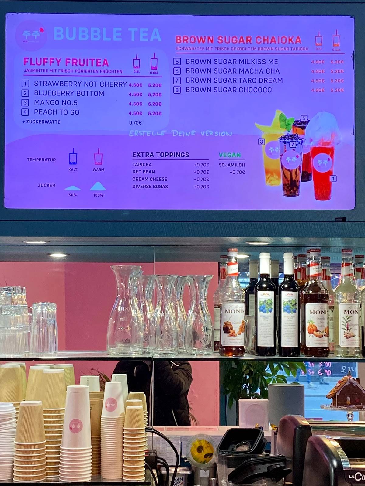 Menu at JUJU Korean Cafe, Vienna