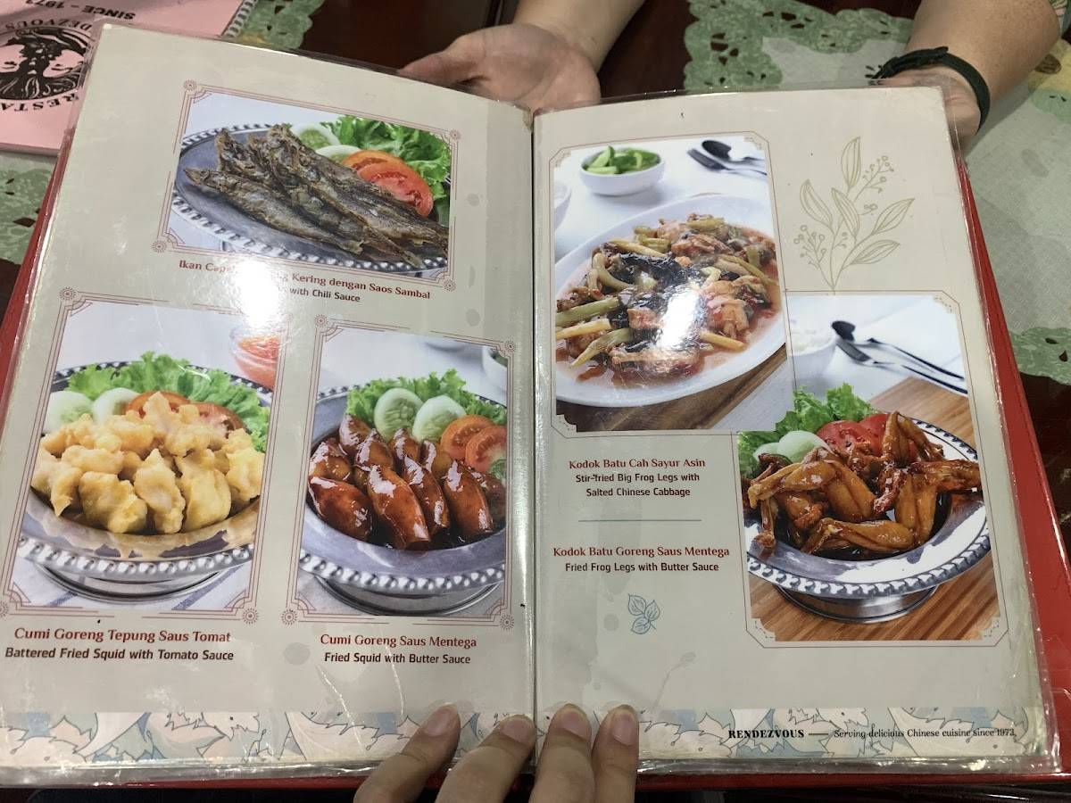 Menu at Restaurant Rendezvous - Kebon Sirih, Jakarta, Jalan Johar No.2B-C