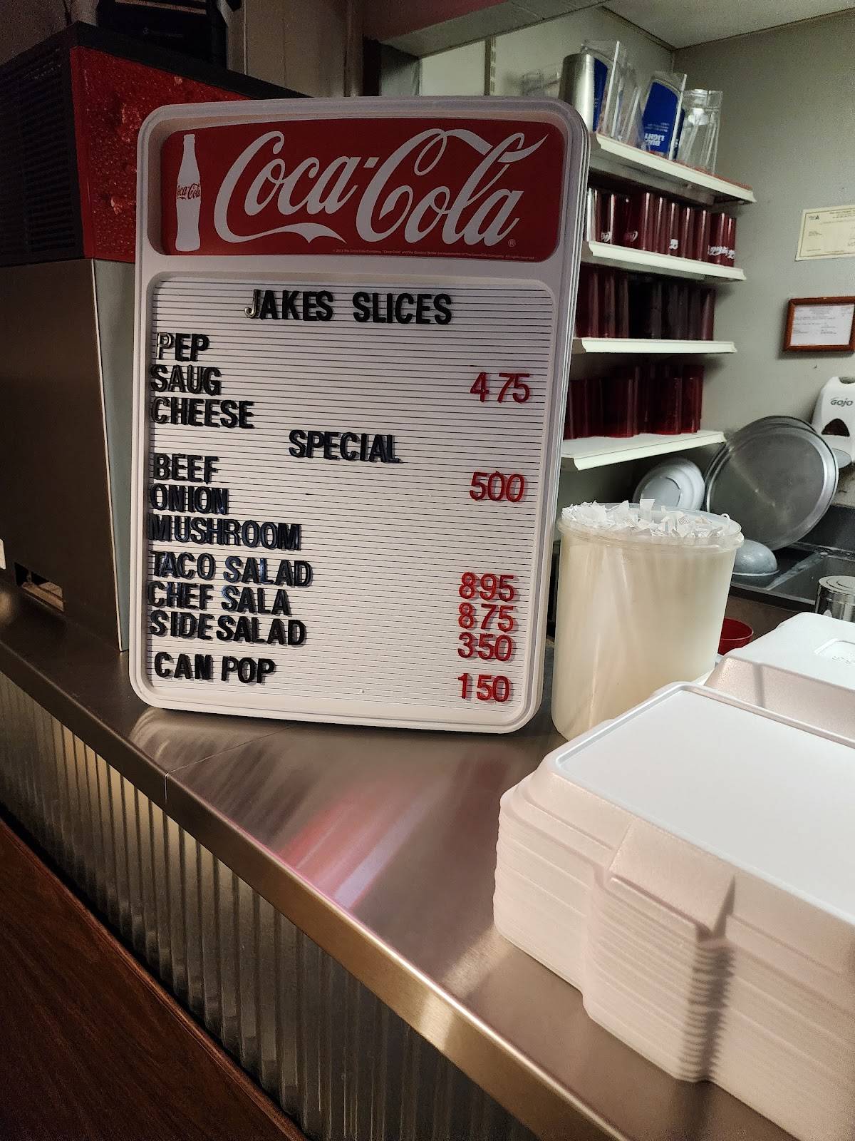 Menu at Jake's Pizza pizzeria, Albert Lea