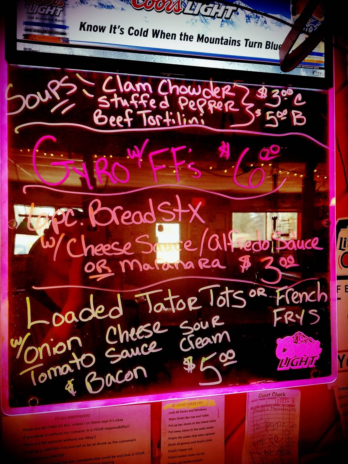 Menu at Jardine's South Shore Saloon pub & bar, Port Wing
