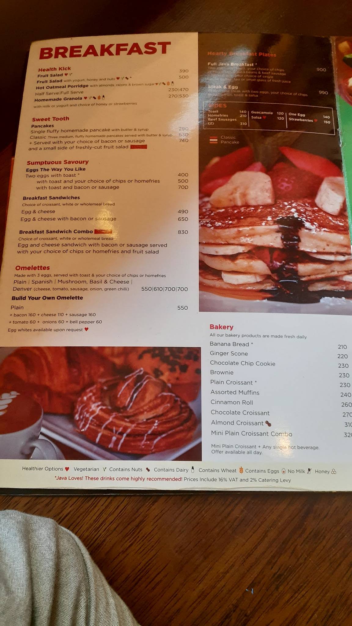 Menu at Java House - Reinsurance Plaza restaurant, Nairobi, Aga Khan Walk
