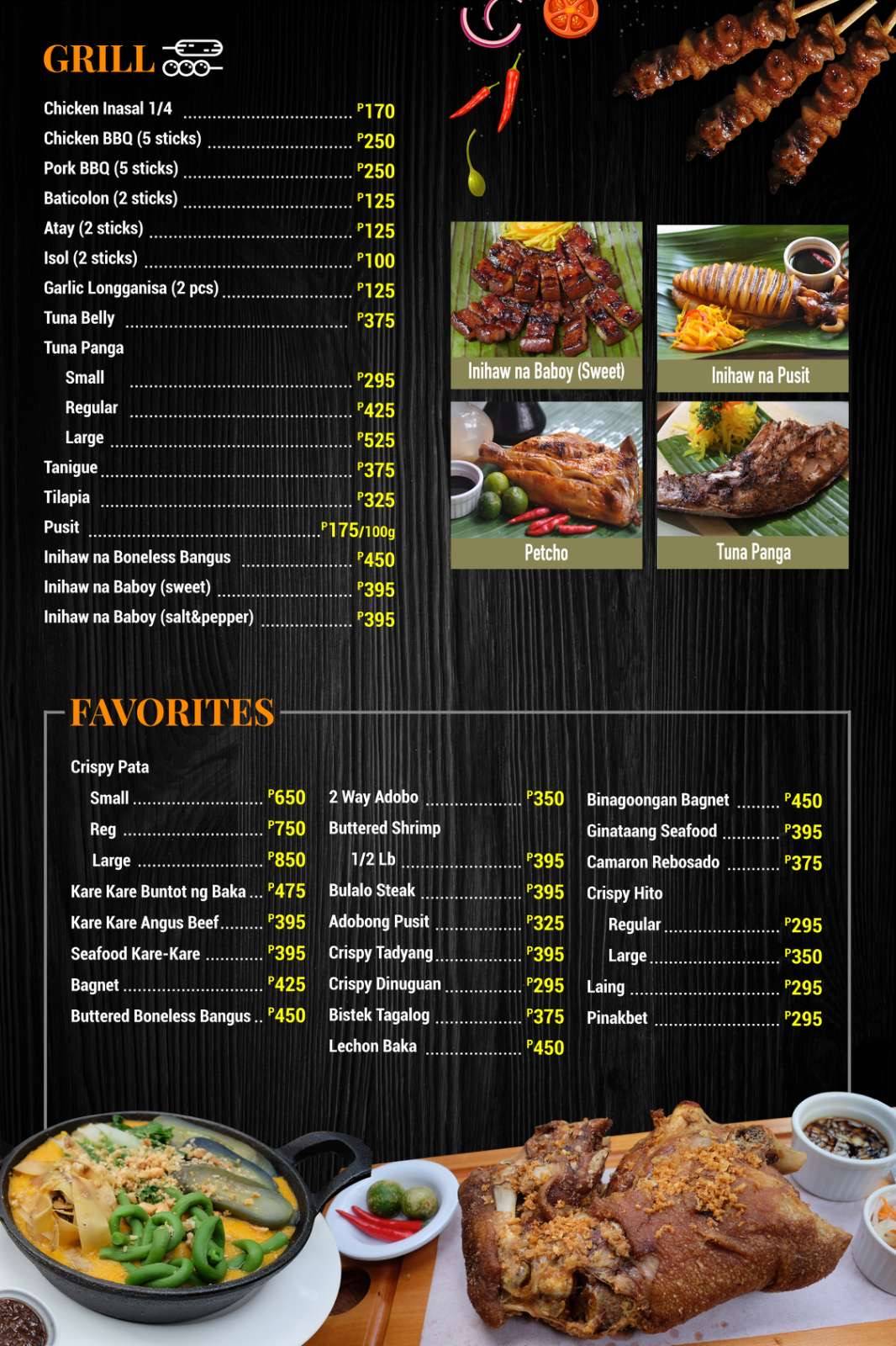 Menu at Jay J's Inasal Timog BBQ, Quezon City, 92 Mother Ignacia Ave