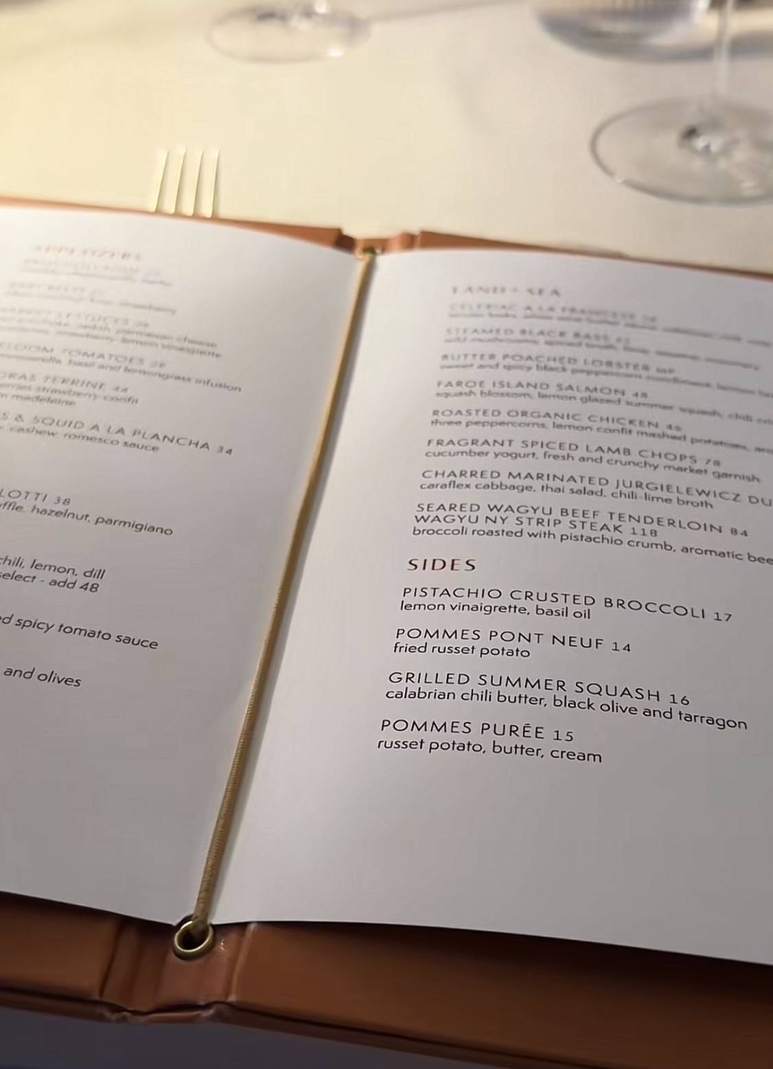 Menu at Jean-Georges at The Connaught restaurant, London