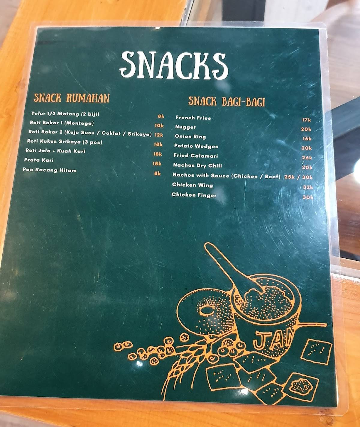 Carta del café Jendela Kopi Batam, Batam