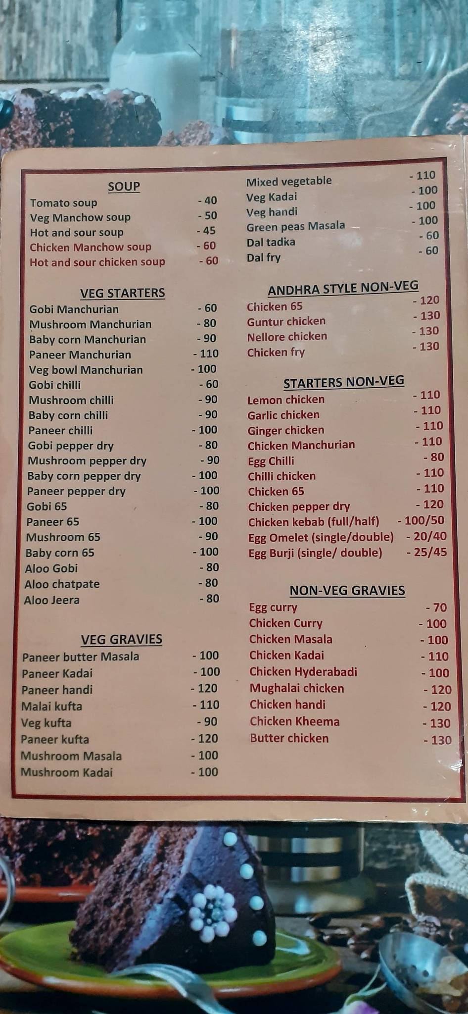 Menu at Jeni's Kitchen, Bengaluru