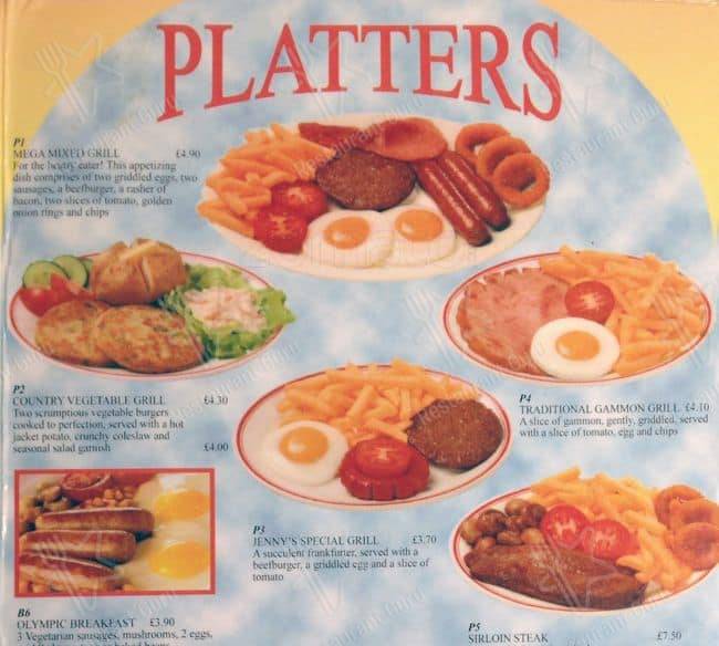 Menu at Jenny's Restaurants - Hayes, Hayes, 13 East Ave