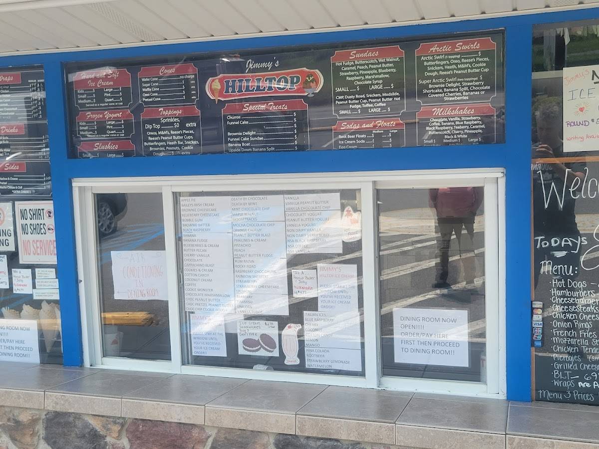 Menu at Jimmy's Hilltop Ice Cream and Eatery fast food, Brodheadsville