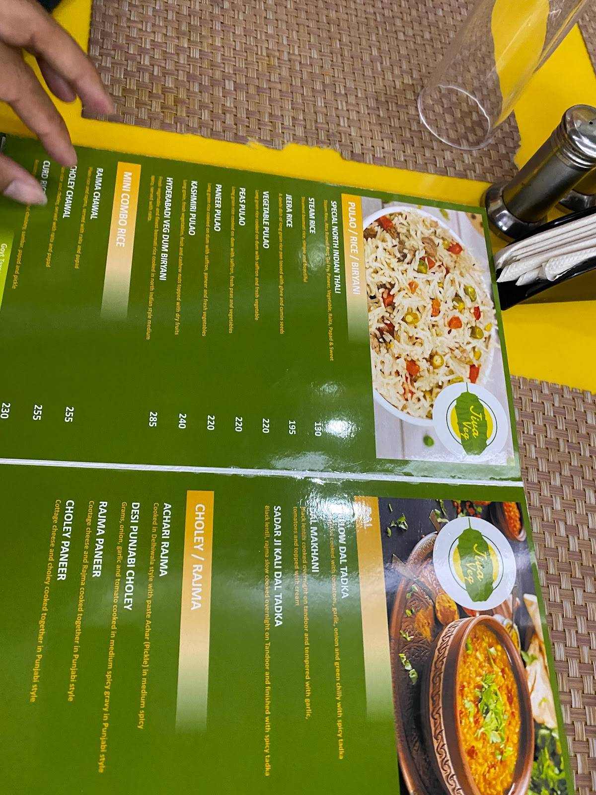 Menu at Jiva veg restaurant- pure vegetarian, Shillong