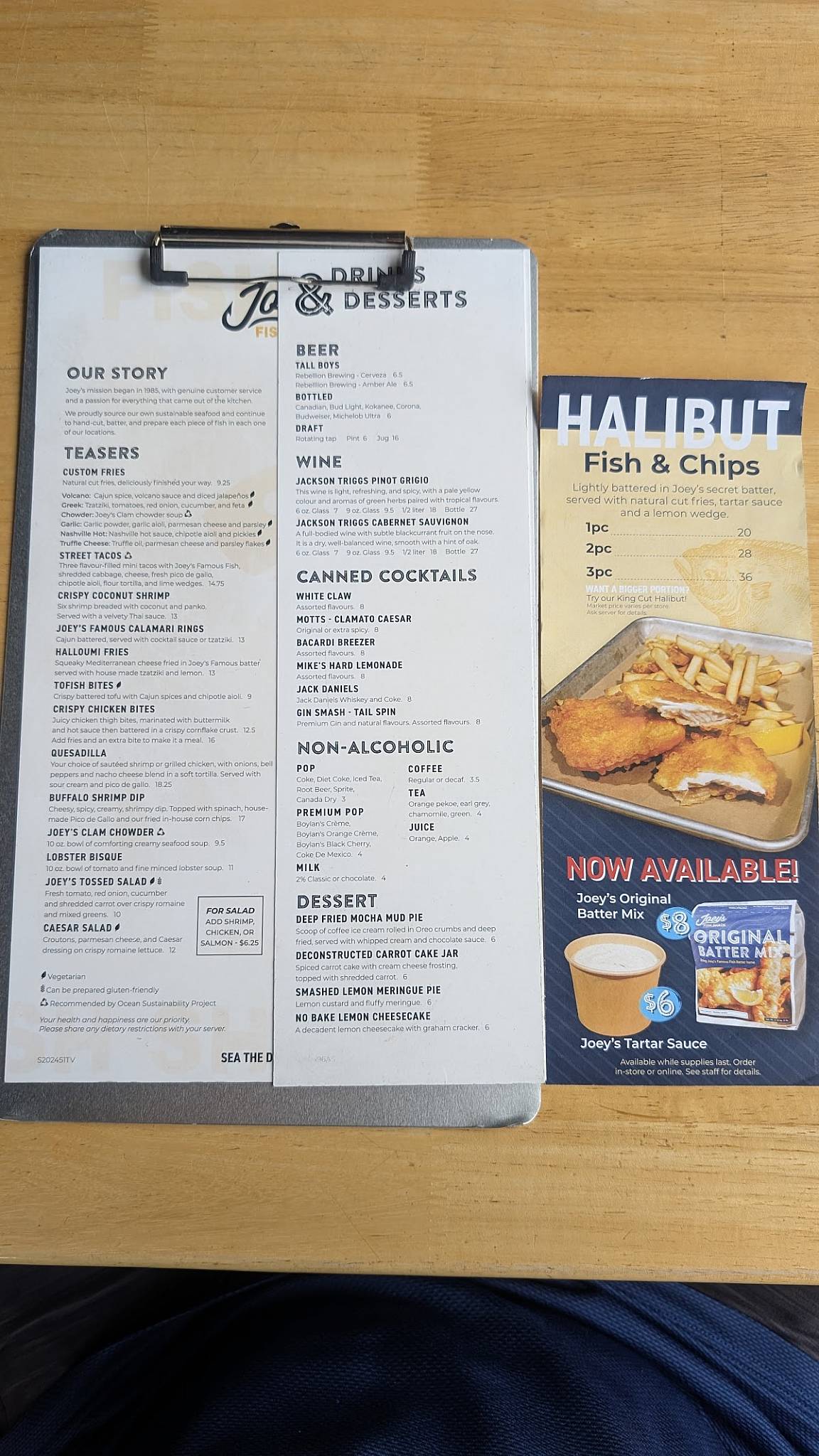 Menu at Joey's Fish Shack - Regina Quance restaurant, Regina, Quance St
