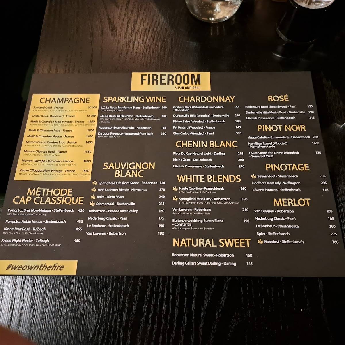 Menu at Fireroom Bedfordview restaurant, Johannesburg, Village View ...