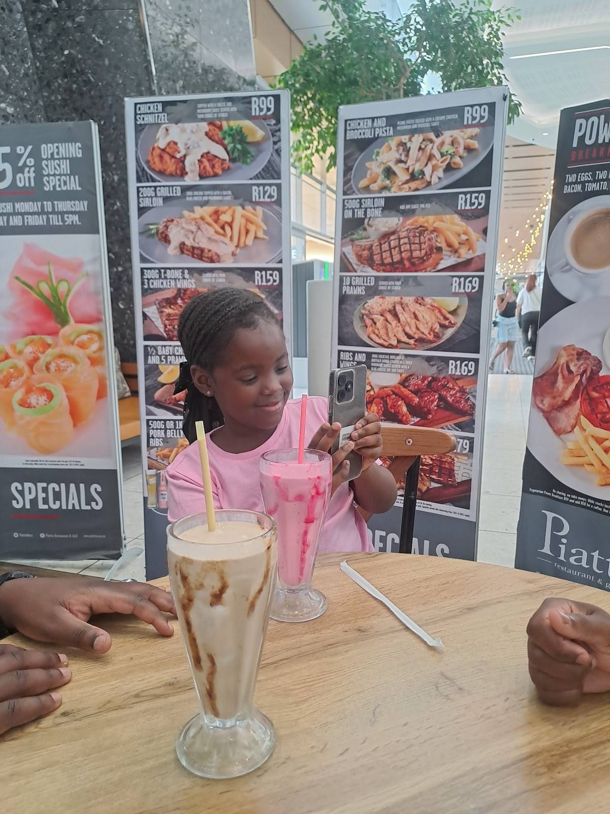Menu at Piatto Mall Of the South restaurant, Johannesburg South