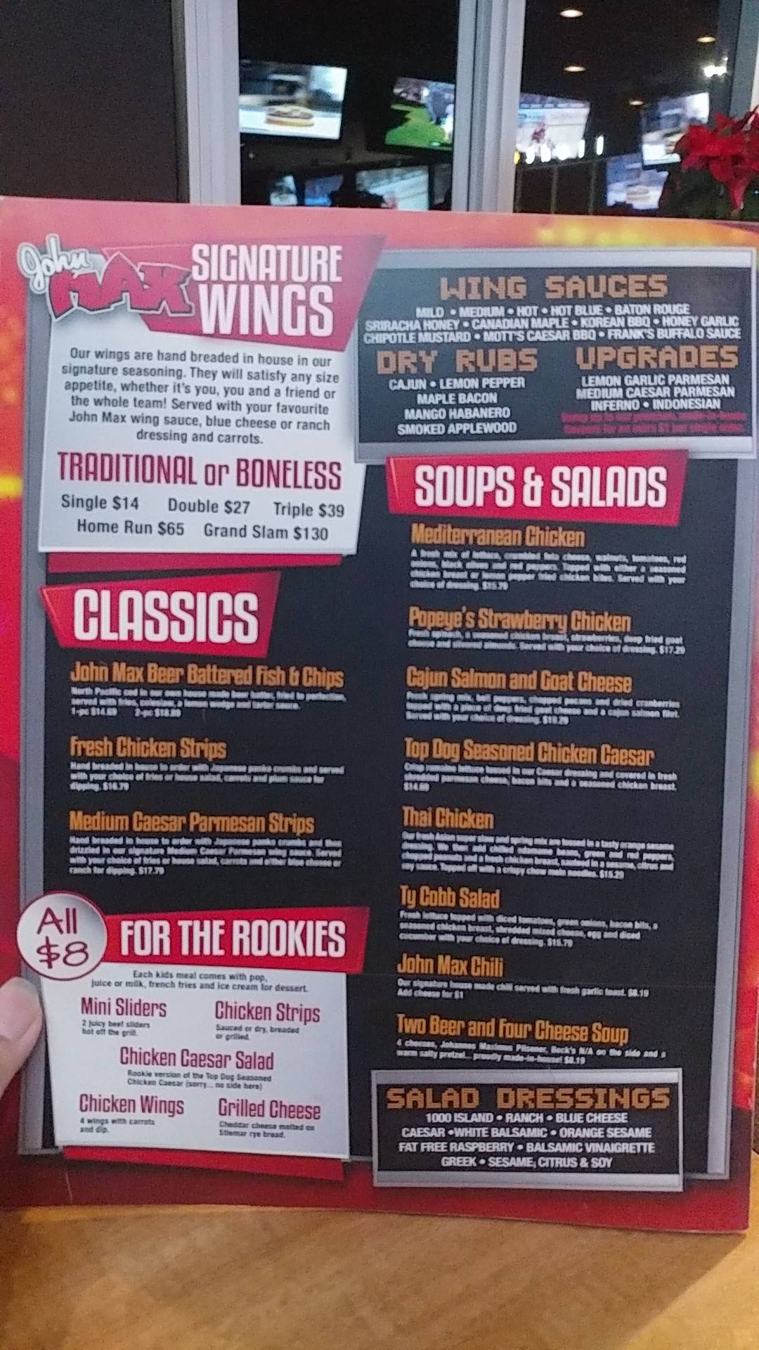 Menu at John Max Sports & Wings Dougall Ave. pub & bar, Windsor ...