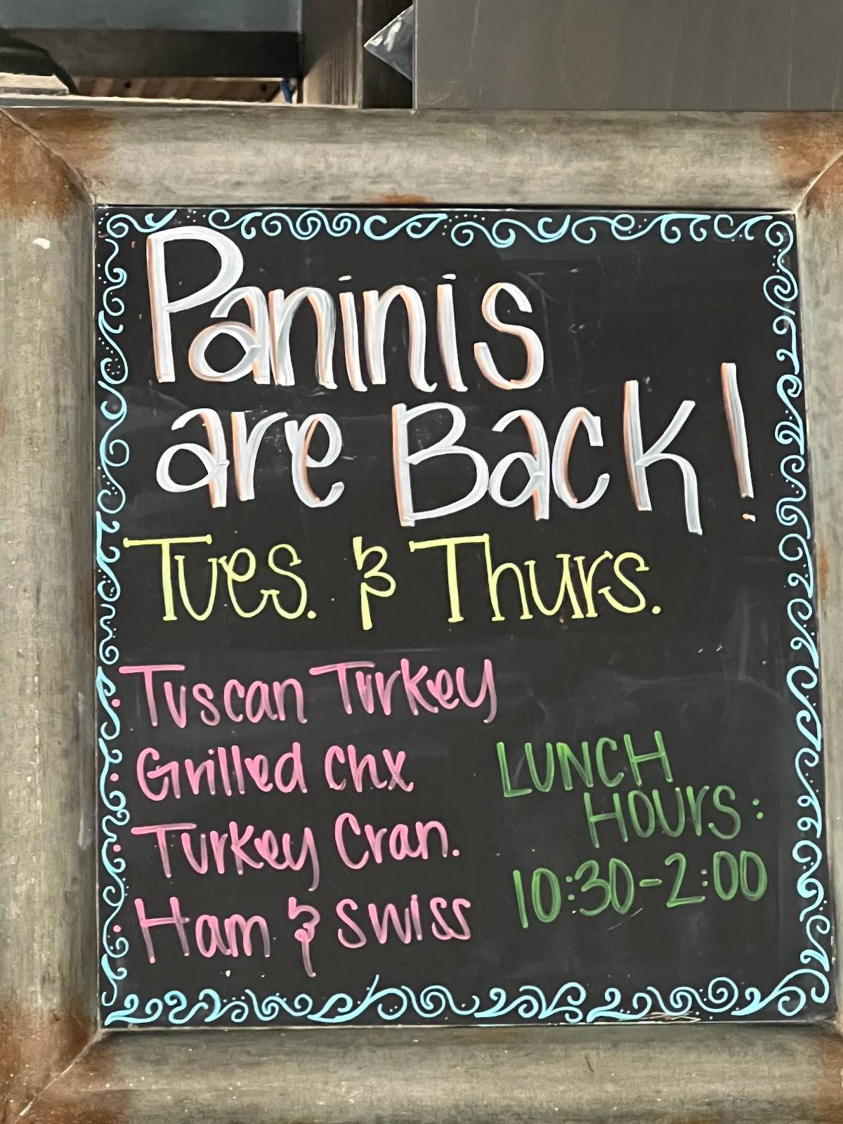 Menu at Johnson's Bakery, Perry