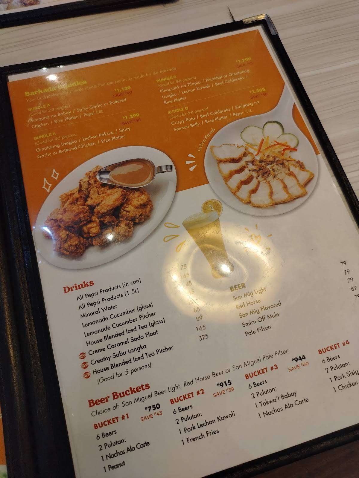 Menu at Joliant Restaurant E. Rod, Quezon City