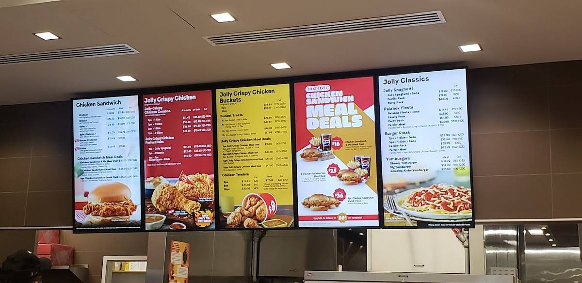 Menu au Jollibee fast food, Edmonton, Calgary Trail NW #914