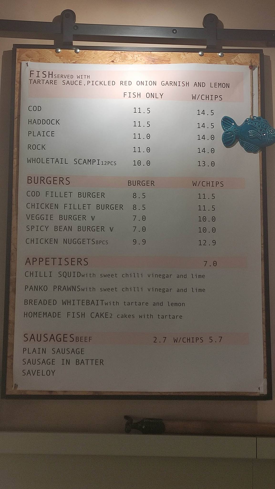 Menu at Joseph's Fish & Chips - Dulwich restaurant, London