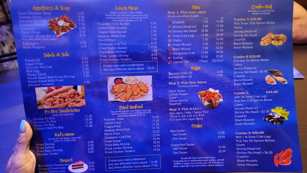 Menu at Joy Crab Cajun Seafood & Bar, Spartanburg