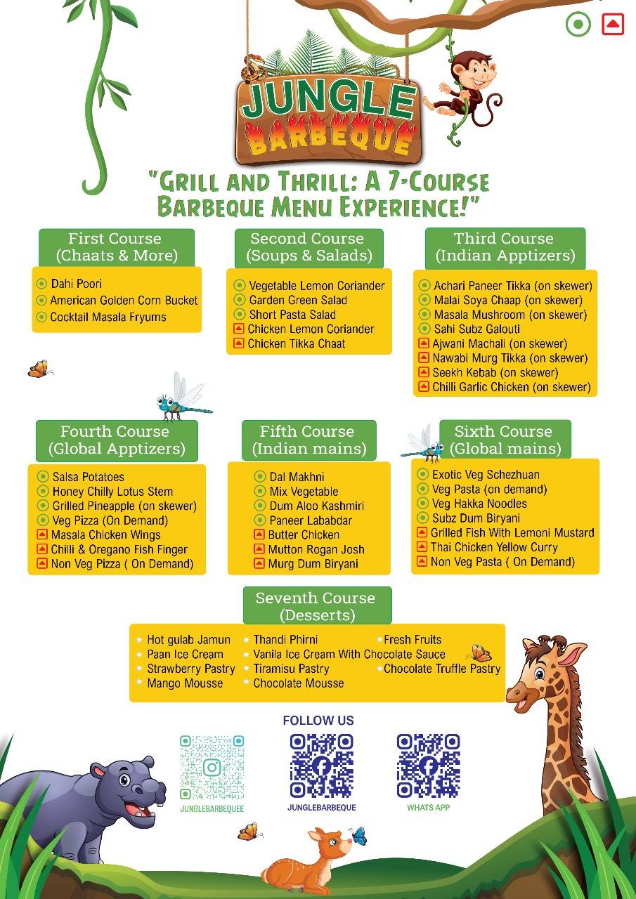 Menu at Jungle Barbeque, Noida, Logix Mall