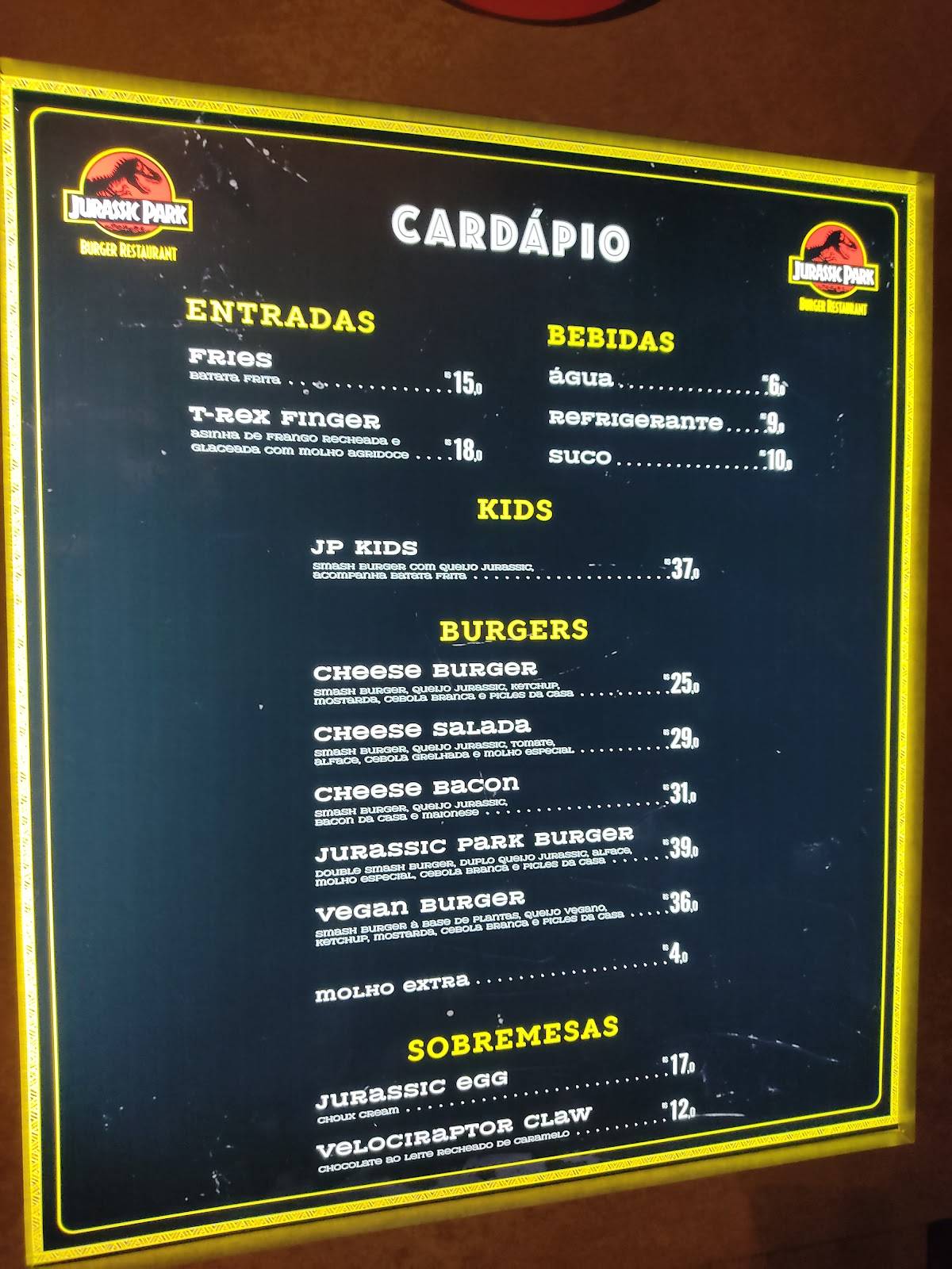 Menu em Jurassic Park Burger restaurante, São Bernardo do Campo, Av ...