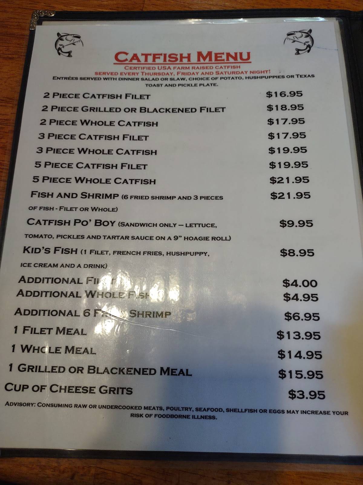Menu at Justin's Place Restaurant, Butler