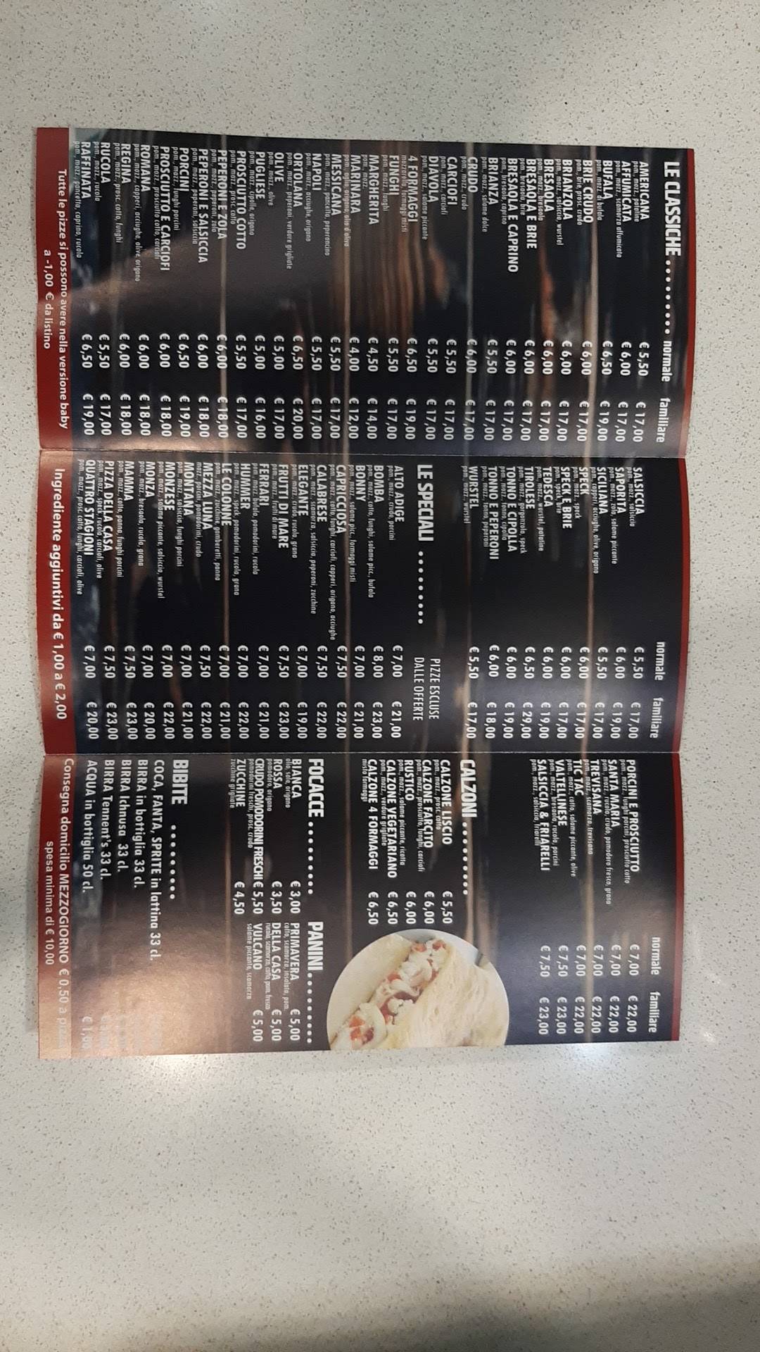 Menu at K2 Bar Caffetteria Pizzeria, Monza