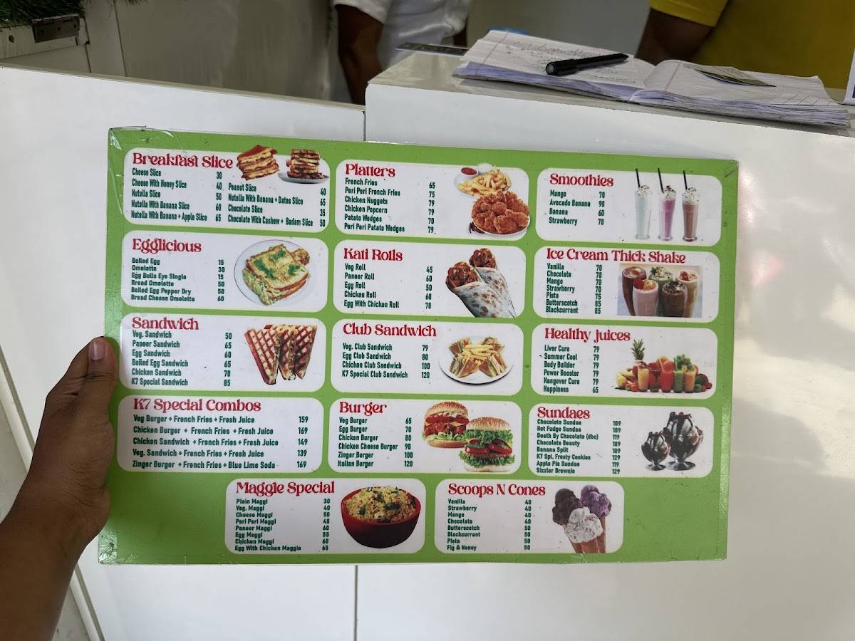 Menu at KAFE 7, Bengaluru