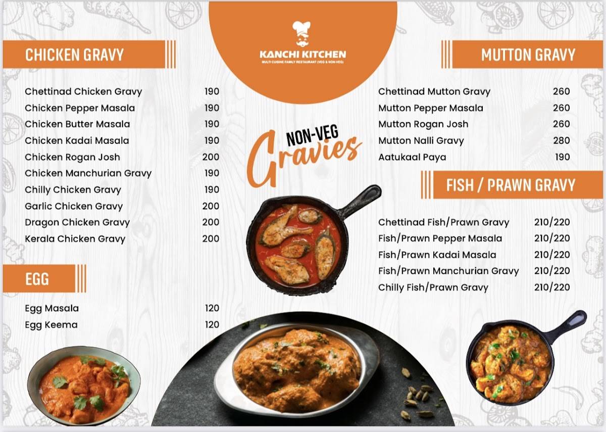Menu at KANCHI KITCHEN RESTAURANT, Kanchipuram, Vallal Pachaiyappan St